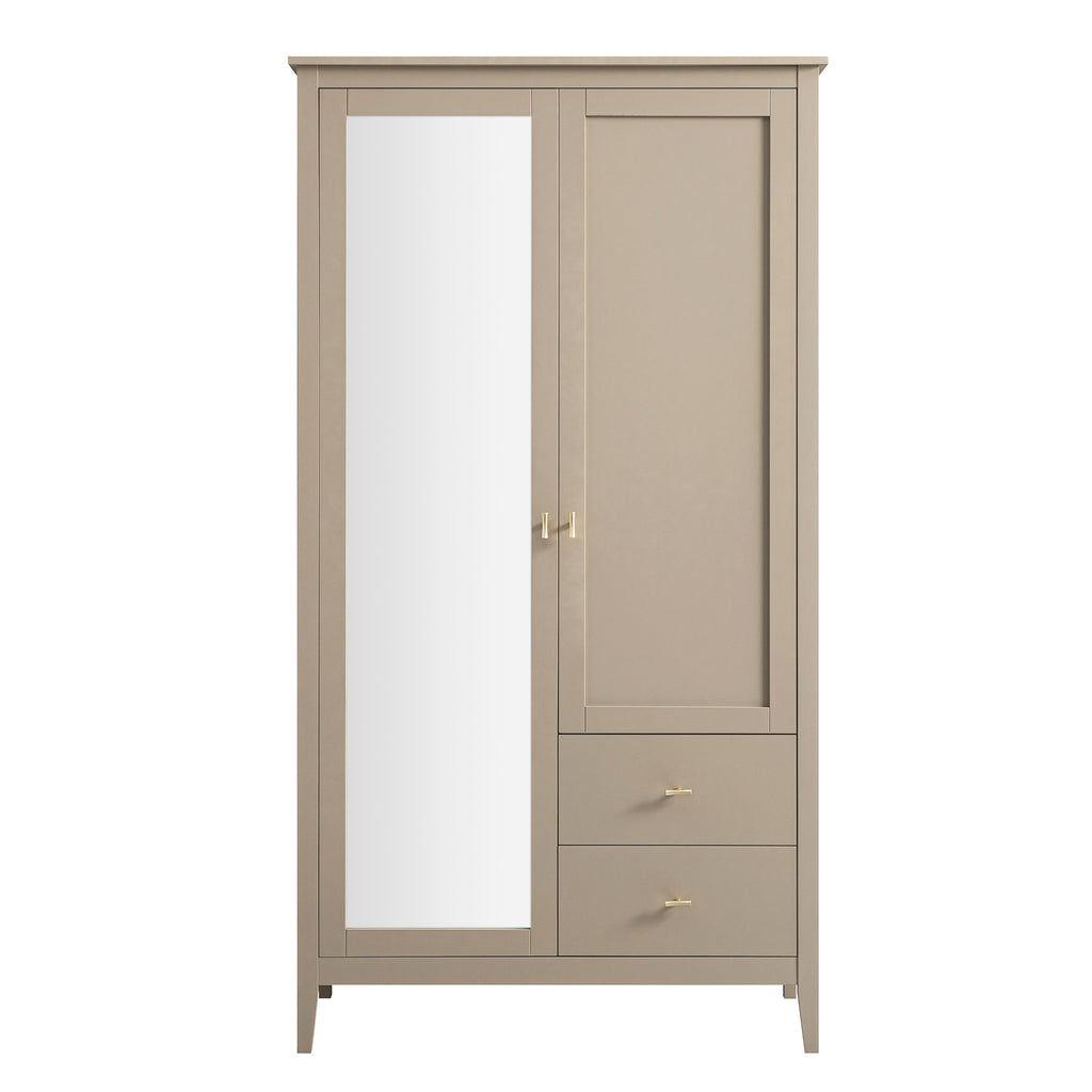 Oakham Mirrored Double Wardrobe, Deep Greige | daals
