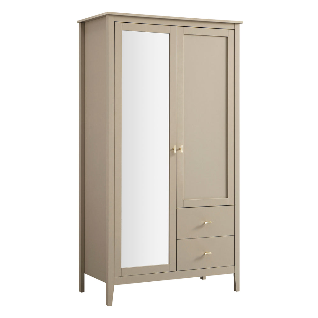 Oakham Mirrored Double Wardrobe, Deep Greige | daals