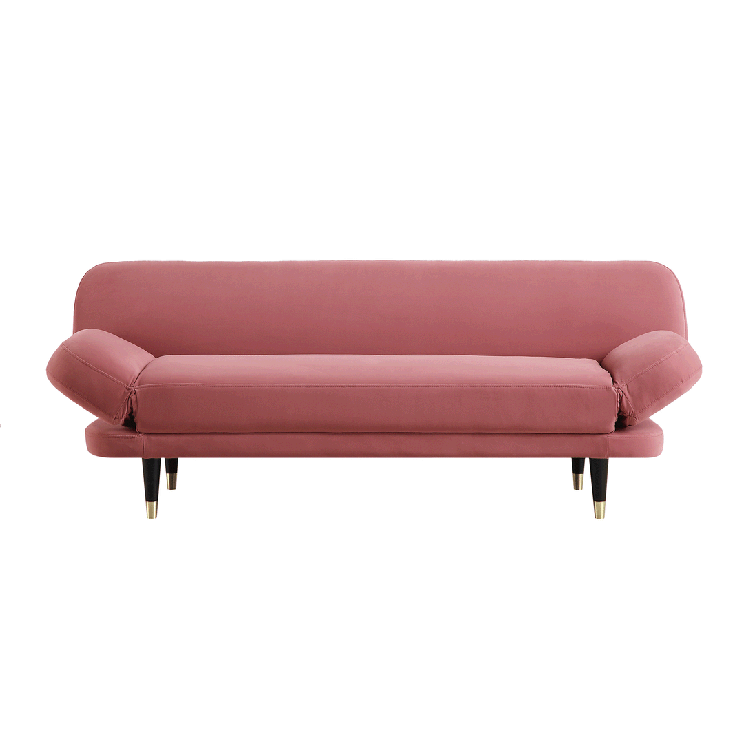 Solna 2-Seater Sofa Bed, Dusty Rose Velvet | daals