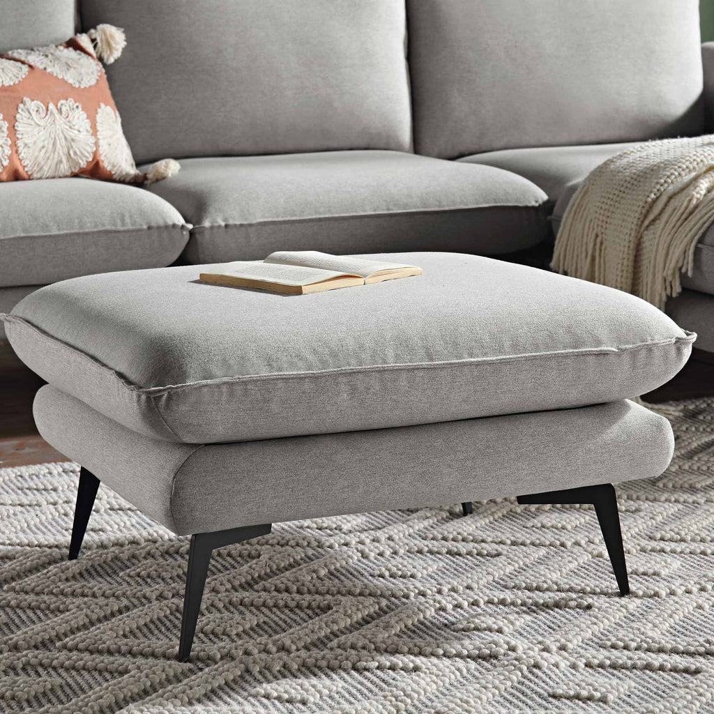 Obriel Grey Marl Fabric Footstool | daals