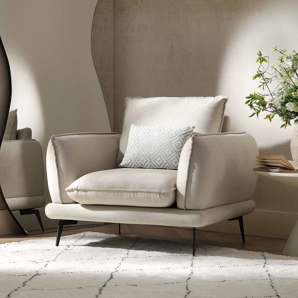 Obriel Oatmeal Fabric Armchair | daals