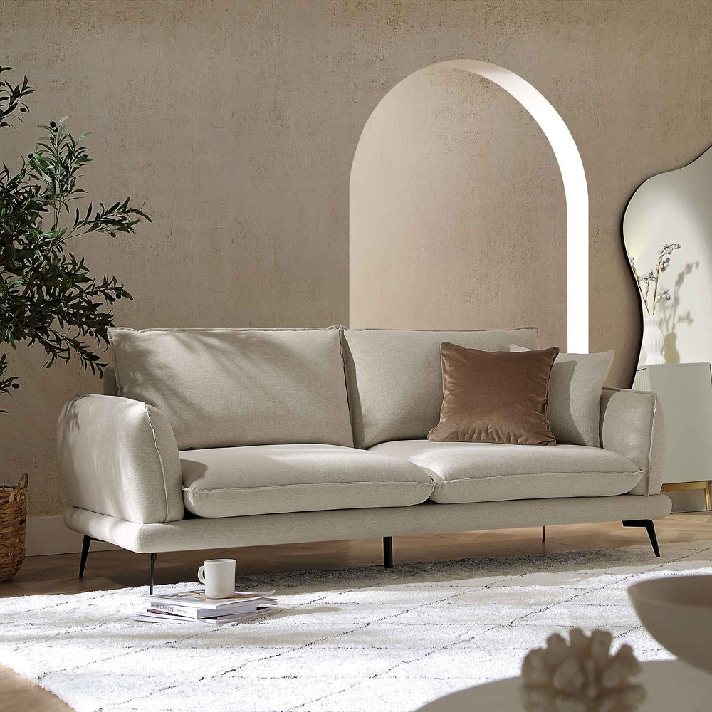 Obriel Oatmeal Fabric Sofa, 3-Seater | daals