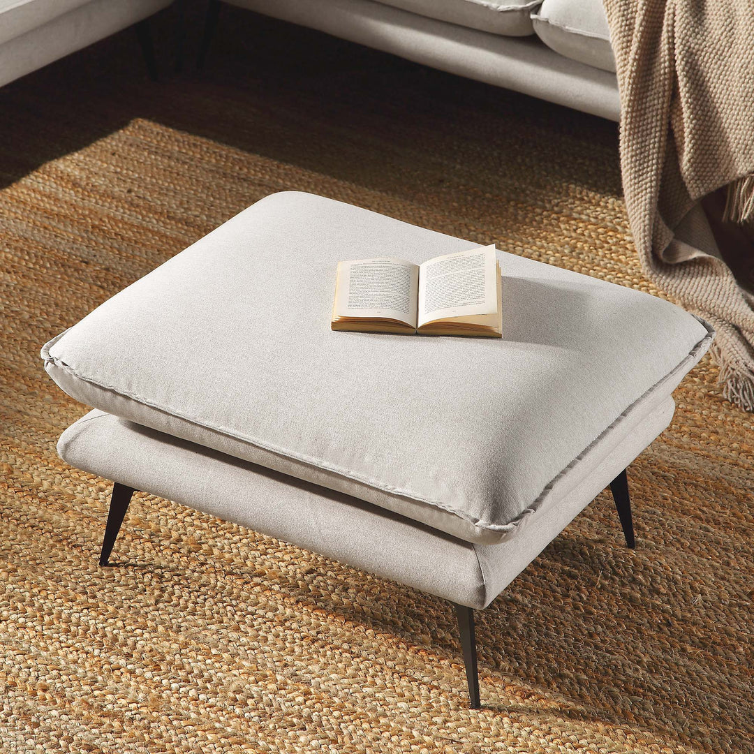 Obriel Oatmeal Fabric Footstool | daals