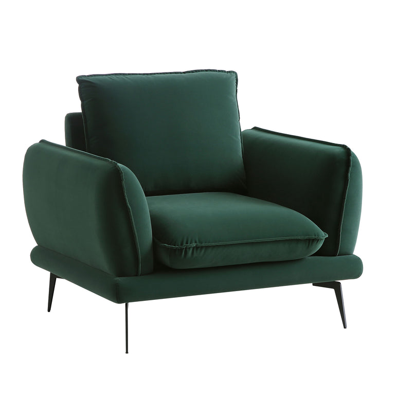 Obriel Forest Green Velvet Armchair | daals