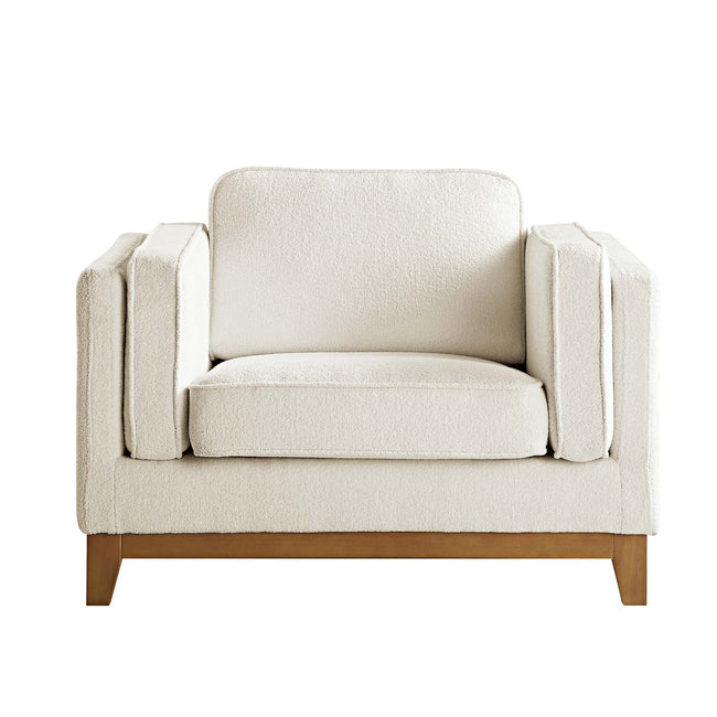 Dipley Beige Boucle Fabric Sofa, 1-Seater | daals