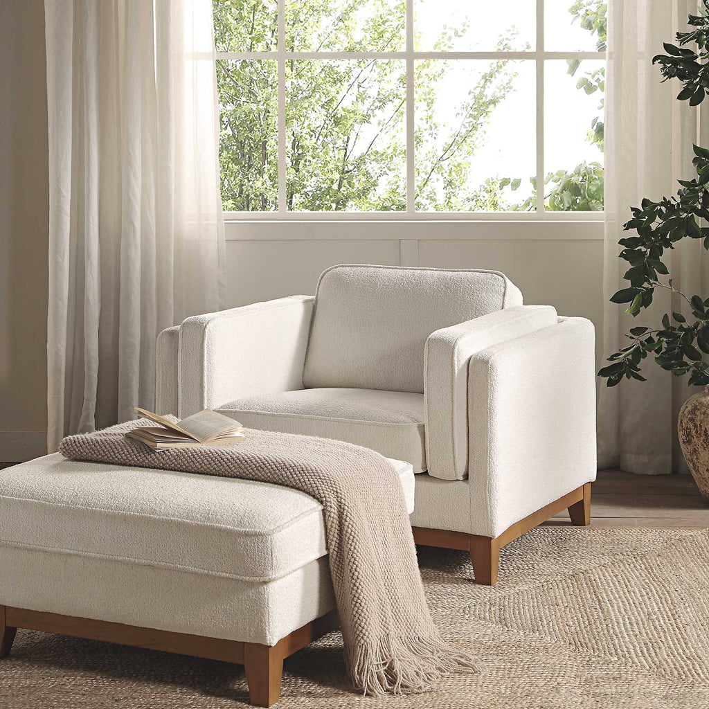 Dipley Beige Boucle Fabric Sofa, 1-Seater | daals