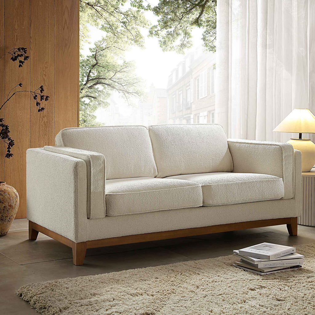 Dipley Beige Boucle Fabric Sofa, 2-Seater | daals