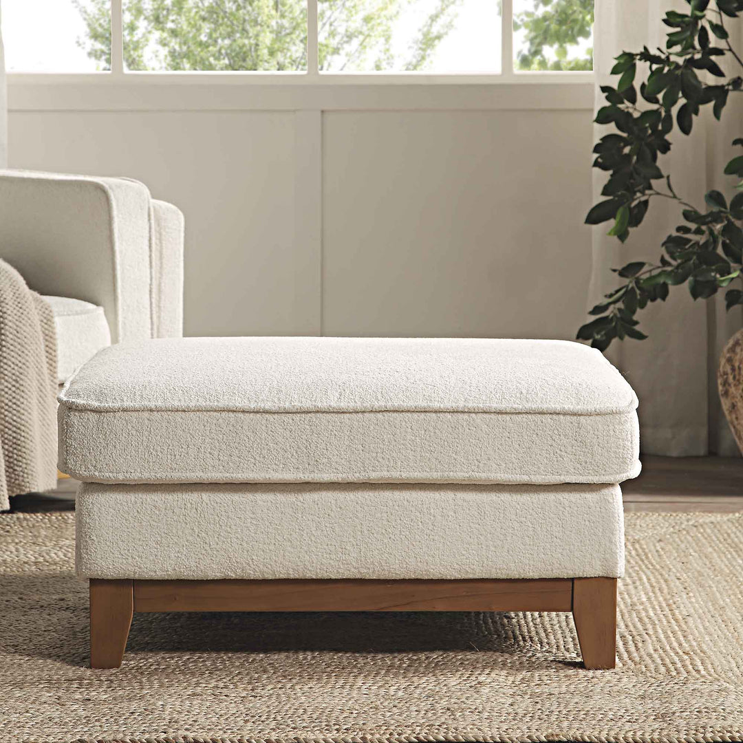 Dipley Beige Boucle Fabric Storage Footstool | daals