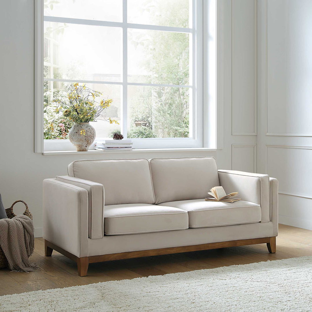 Dipley Champagne Velvet Sofa, 2-Seater | daals