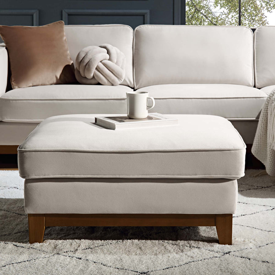 Dipley Champagne Velvet Storage Footstool | daals