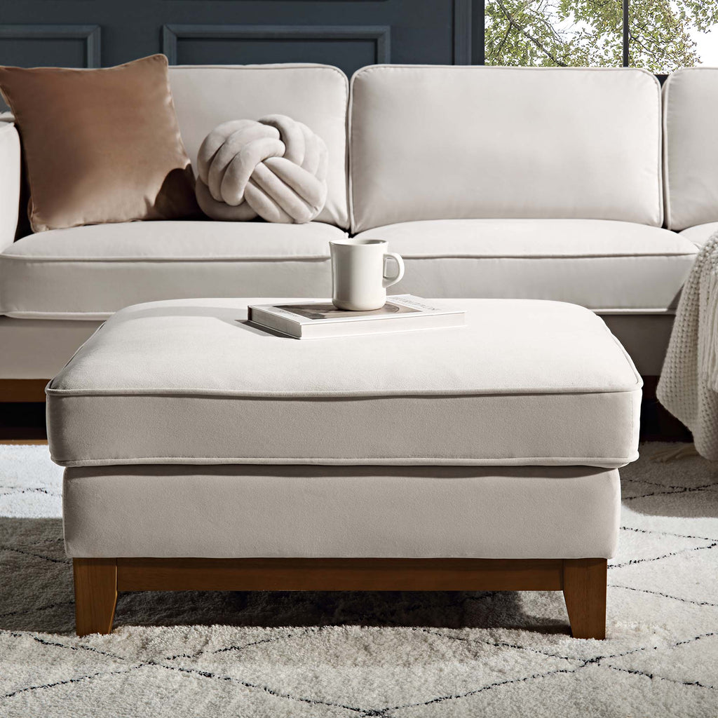 Dipley Champagne Velvet Storage Footstool | daals