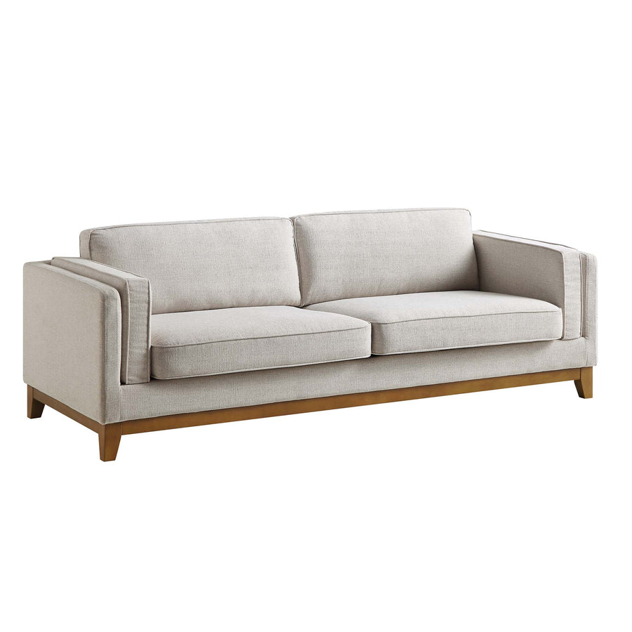 Dipley Oatmeal Fabric Sofa, 3-Seater | daals