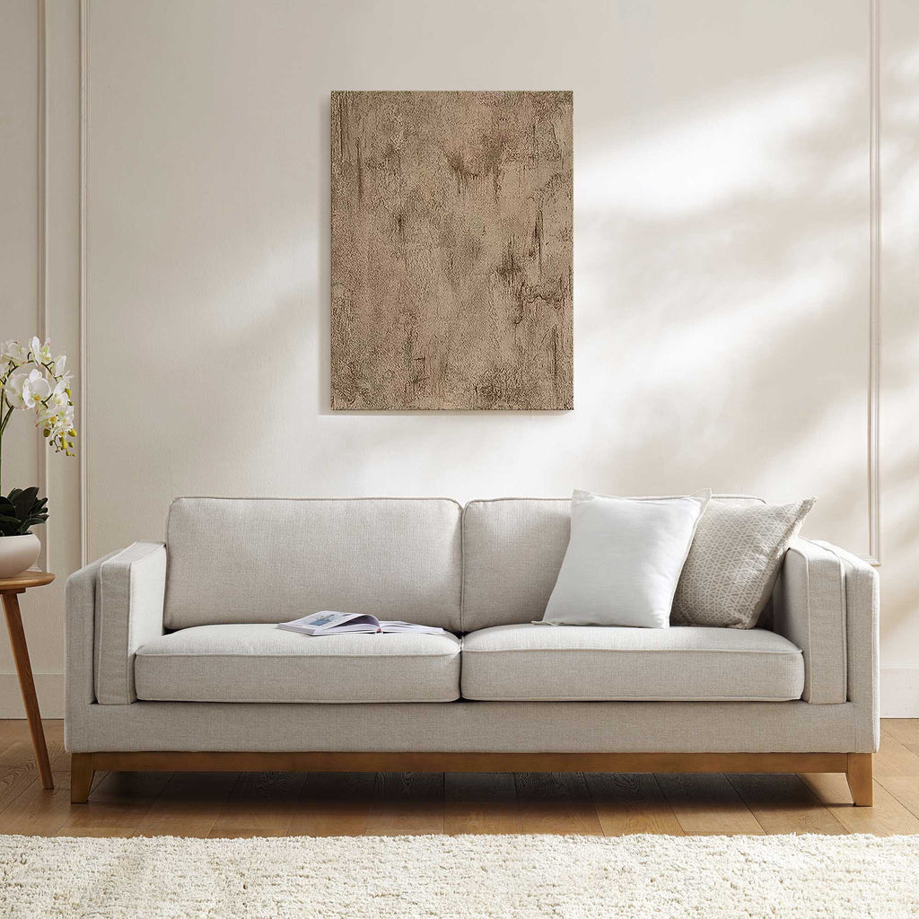 Dipley Oatmeal Fabric Sofa, 3-Seater | daals