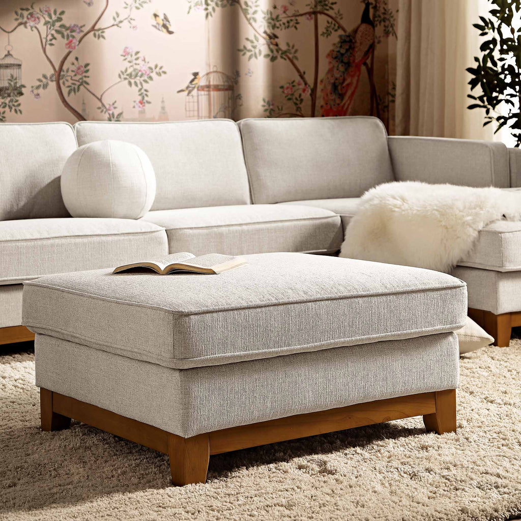 Dipley Oatmeal Fabric Storage Footstool | daals