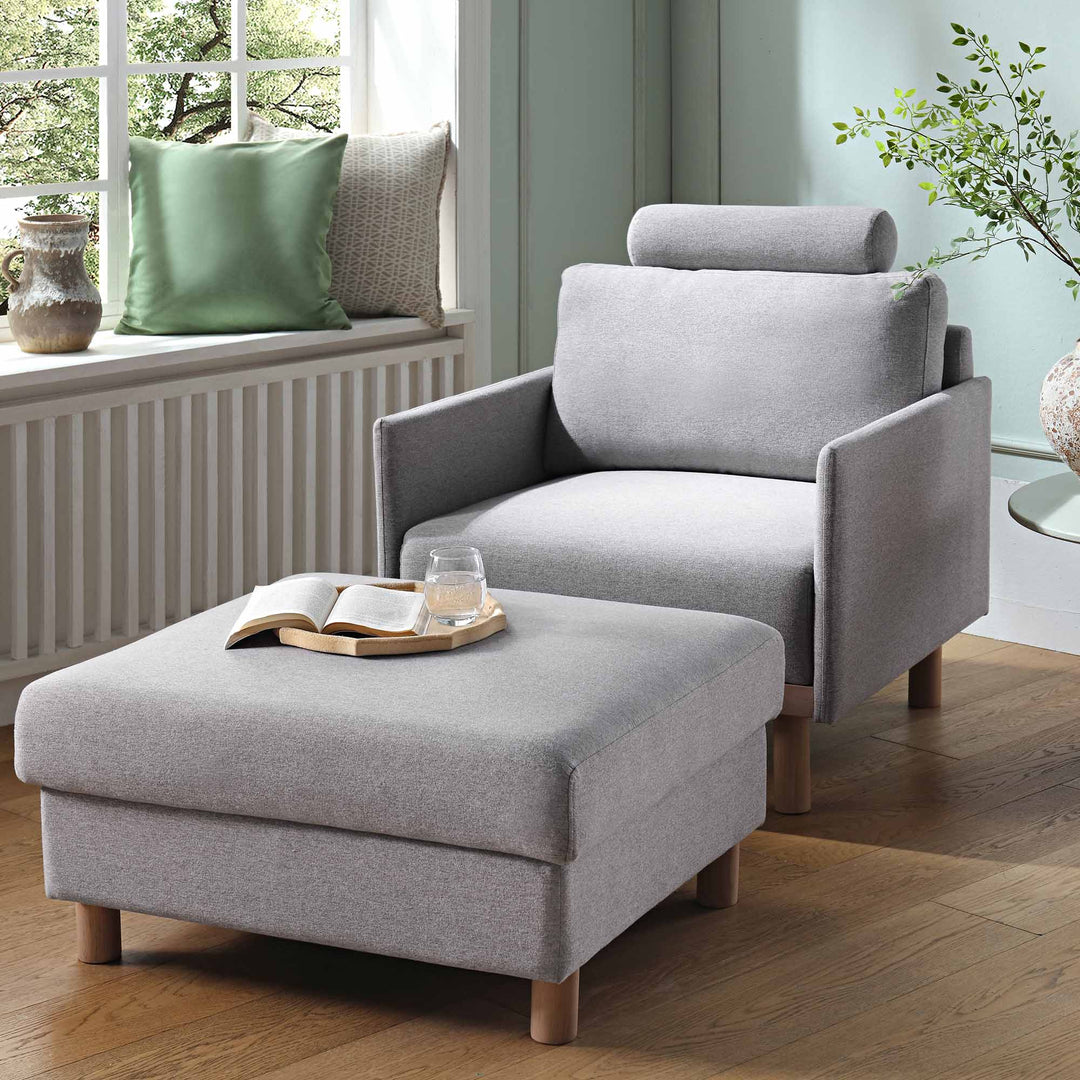 Timber Grey Marl Fabric Armchair | daals