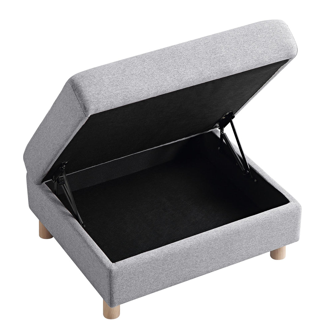 Timber Grey Marl Fabric Storage Ottoman | daals