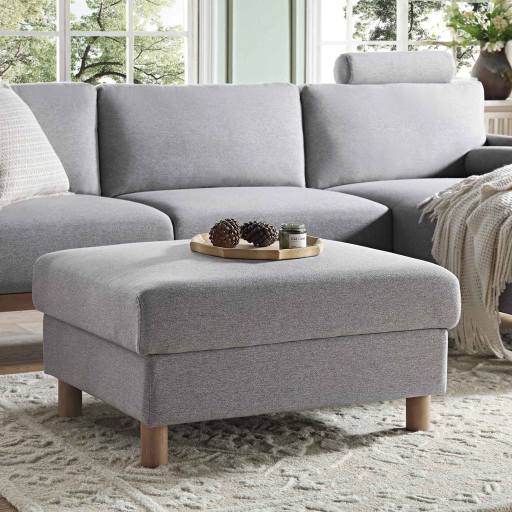 Timber Grey Marl Fabric Storage Ottoman | daals