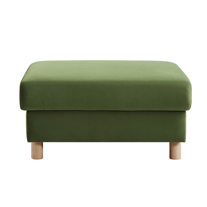 Timber Fern Green Velvet Storage Ottoman | daals