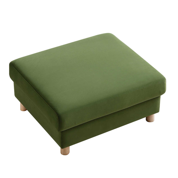 Timber Fern Green Velvet Storage Ottoman | daals