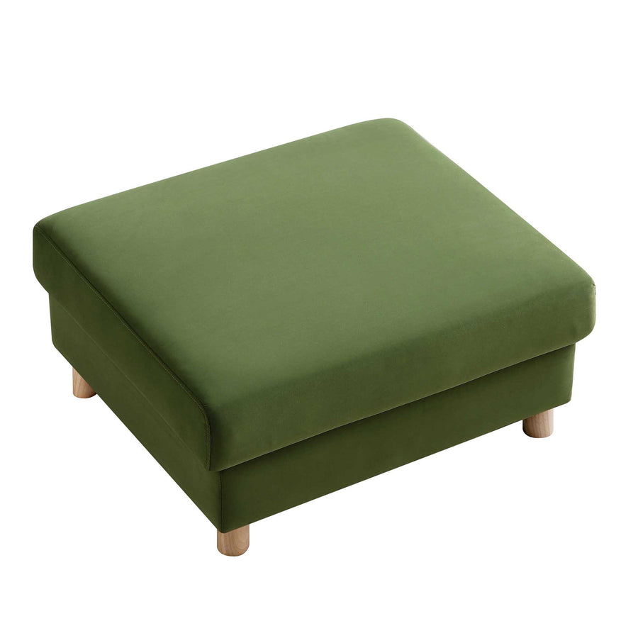 Timber Fern Green Velvet Storage Ottoman | daals