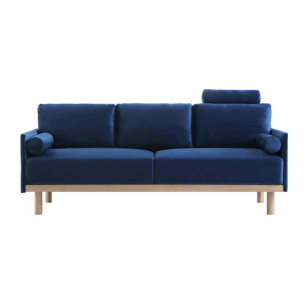 Timber Navy Blue Velvet Sofa, 3-Seater | daals
