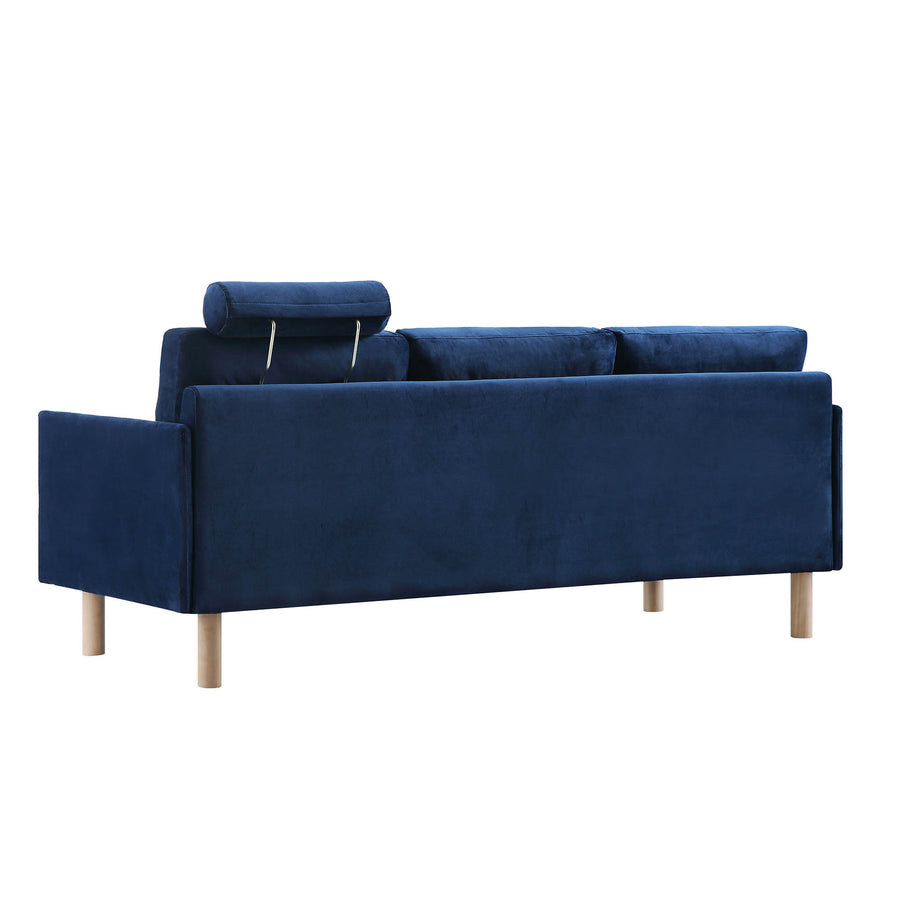 Timber Navy Blue Velvet Sofa, 3-Seater | daals