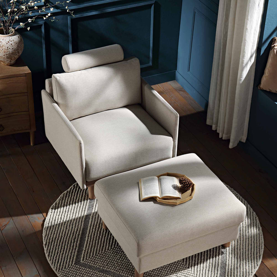 Timber Oatmeal Fabric Armchair | daals