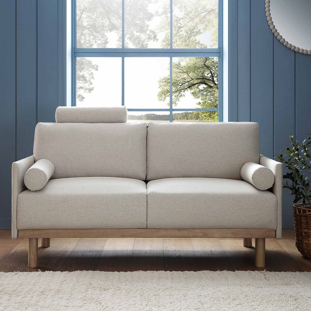 Timber Oatmeal Fabric Sofa, 2-Seater | daals