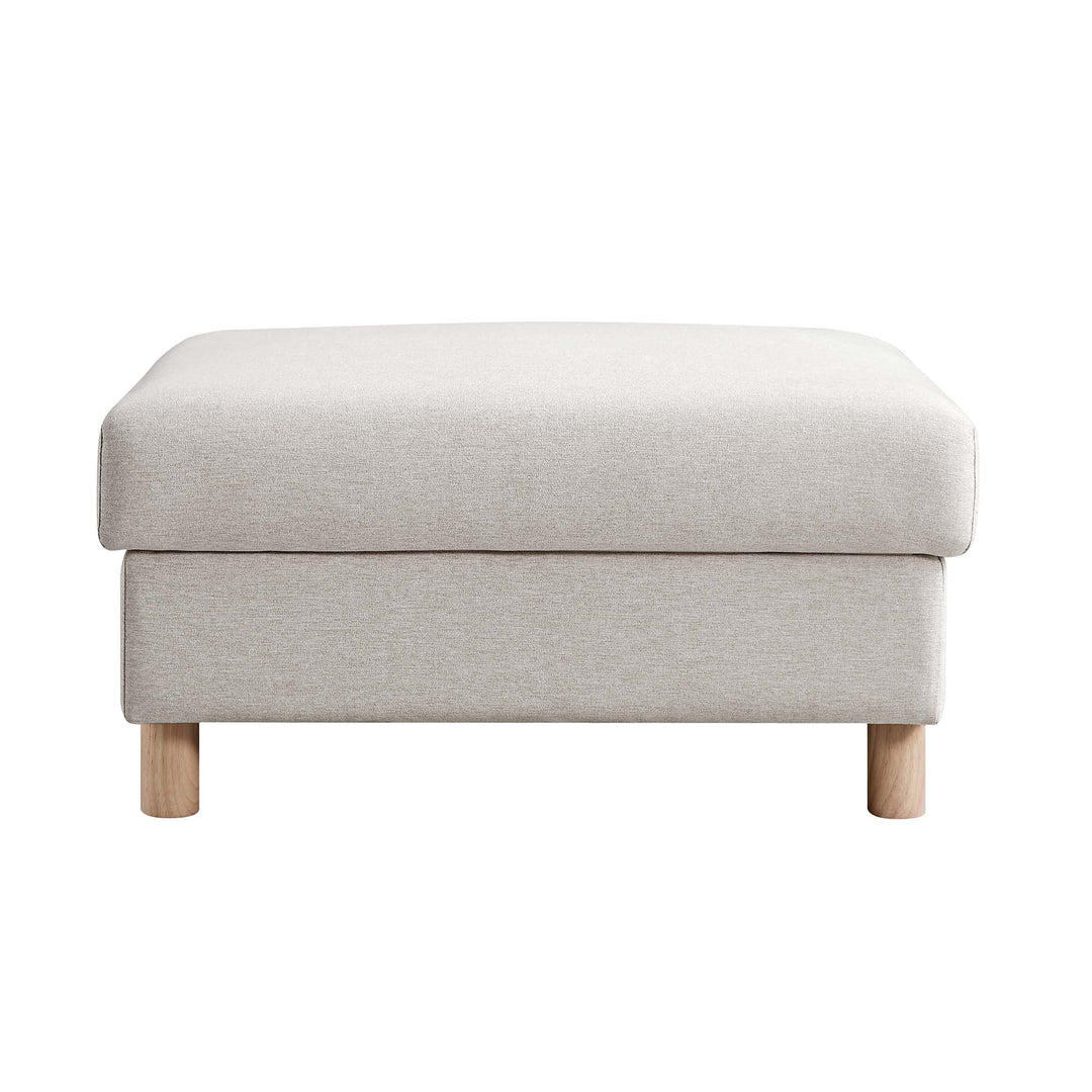 Timber Oatmeal Fabric Storage Ottoman | daals
