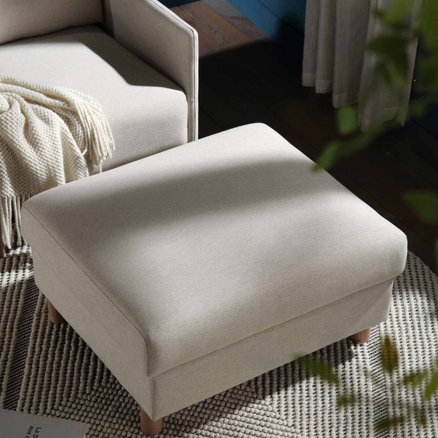 Timber Oatmeal Fabric Storage Ottoman | daals