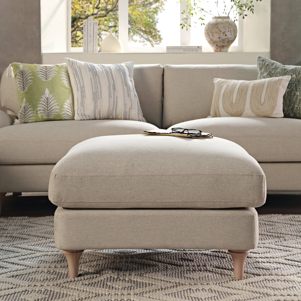 Daphnis Oatmeal Fabric Sofa, Footstool | daals