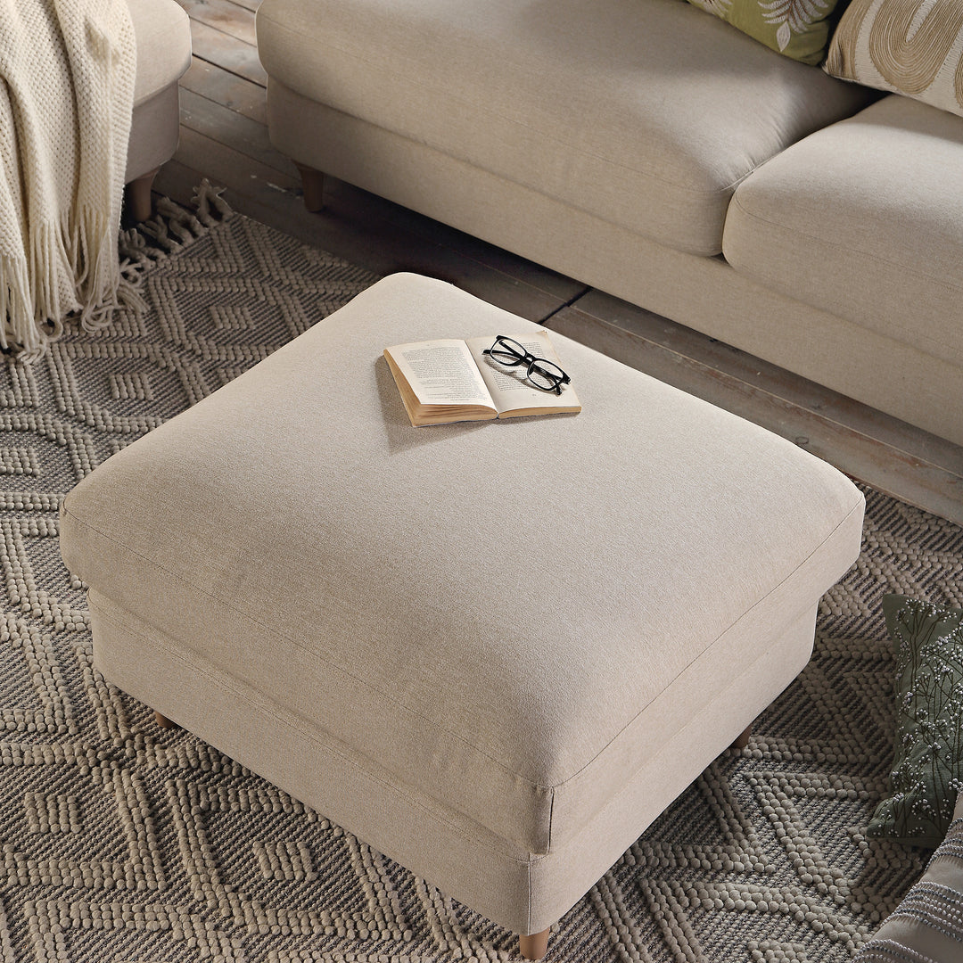 Daphnis Oatmeal Fabric Sofa, Footstool | daals