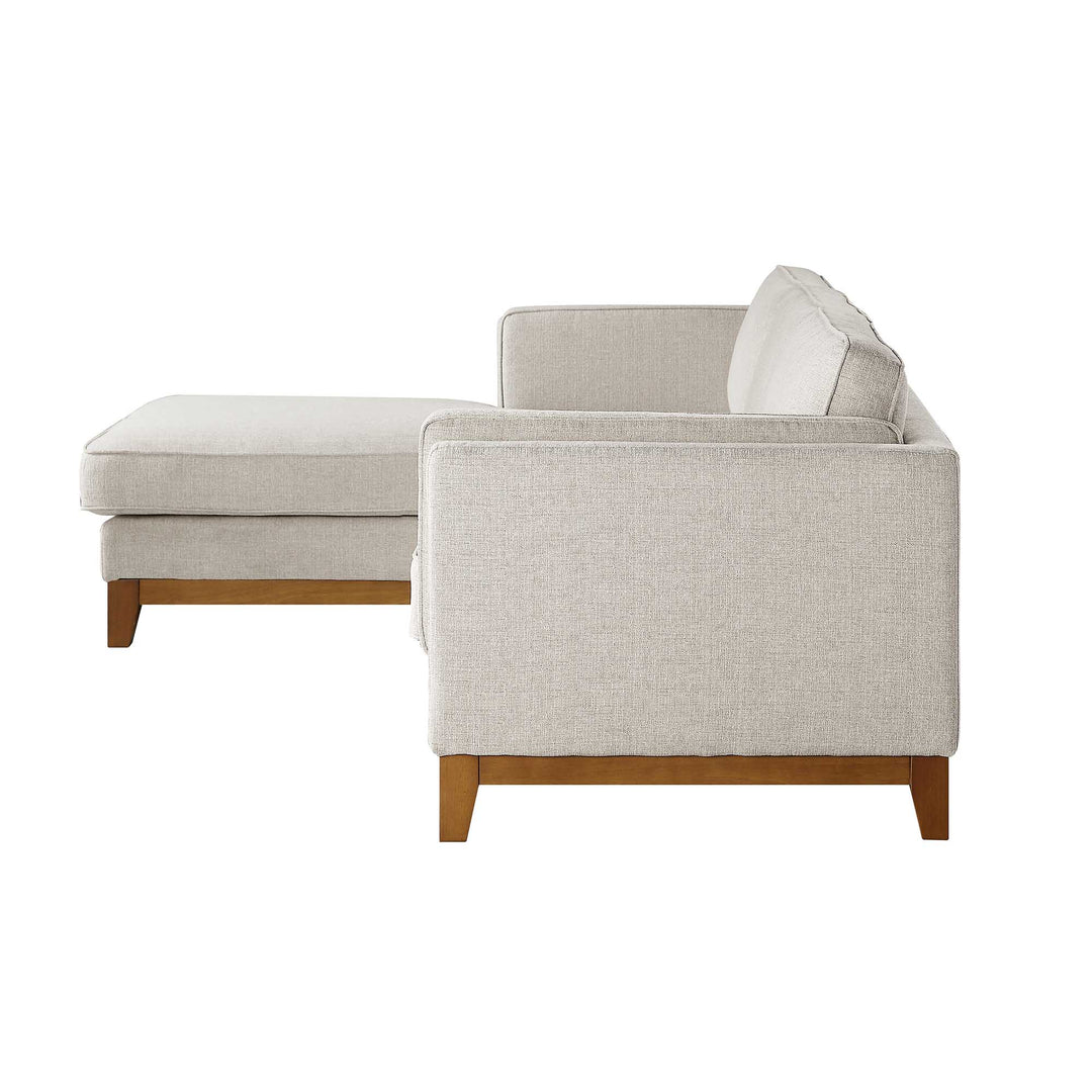 Dipley Oatmeal Woven Fabric Sofa, Grande Chaise Sofa Left Hand | daals