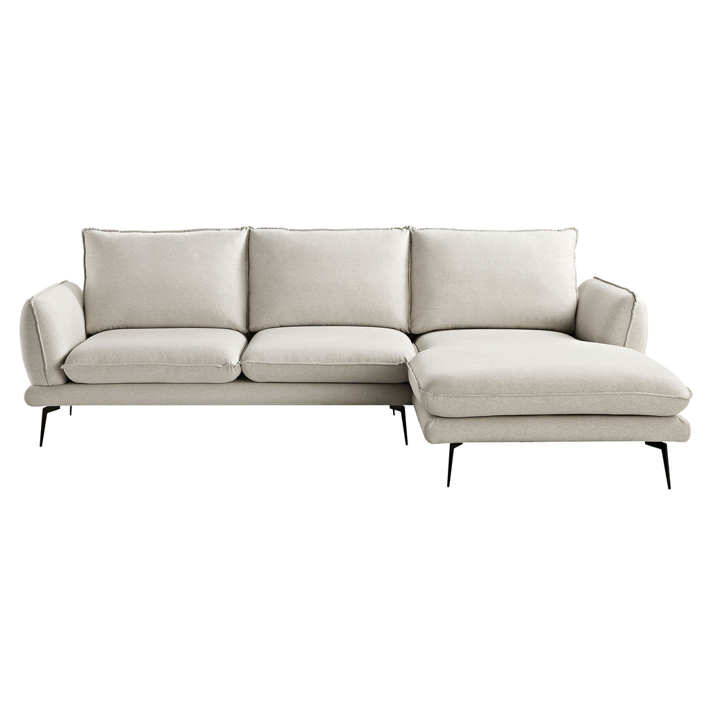 Obriel Oatmeal Fabric Sofa, Grande Chaise Sofa Right Hand | daals