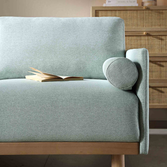 Timber Sage Green Fabric Sofa, Large 3-Seater Chaise Sofa Left Hand Fa ...