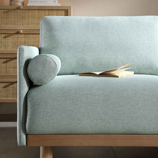 Timber Sage Green Fabric Sofa, Large 3-Seater Chaise Sofa Right Hand F ...