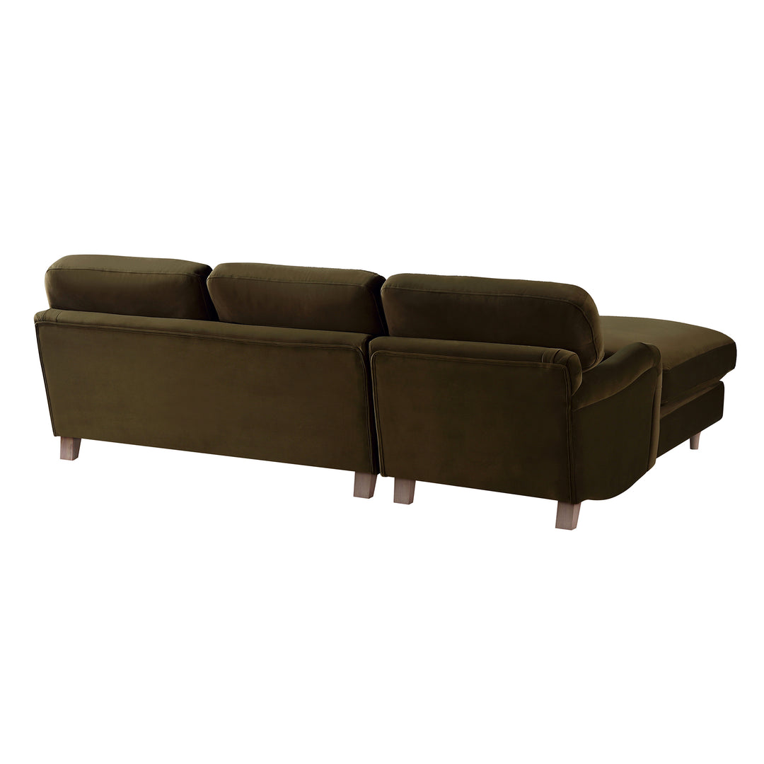 Daphnis Seaweed Velvet Sofa, Grande Chaise Sofa Left Hand | daals