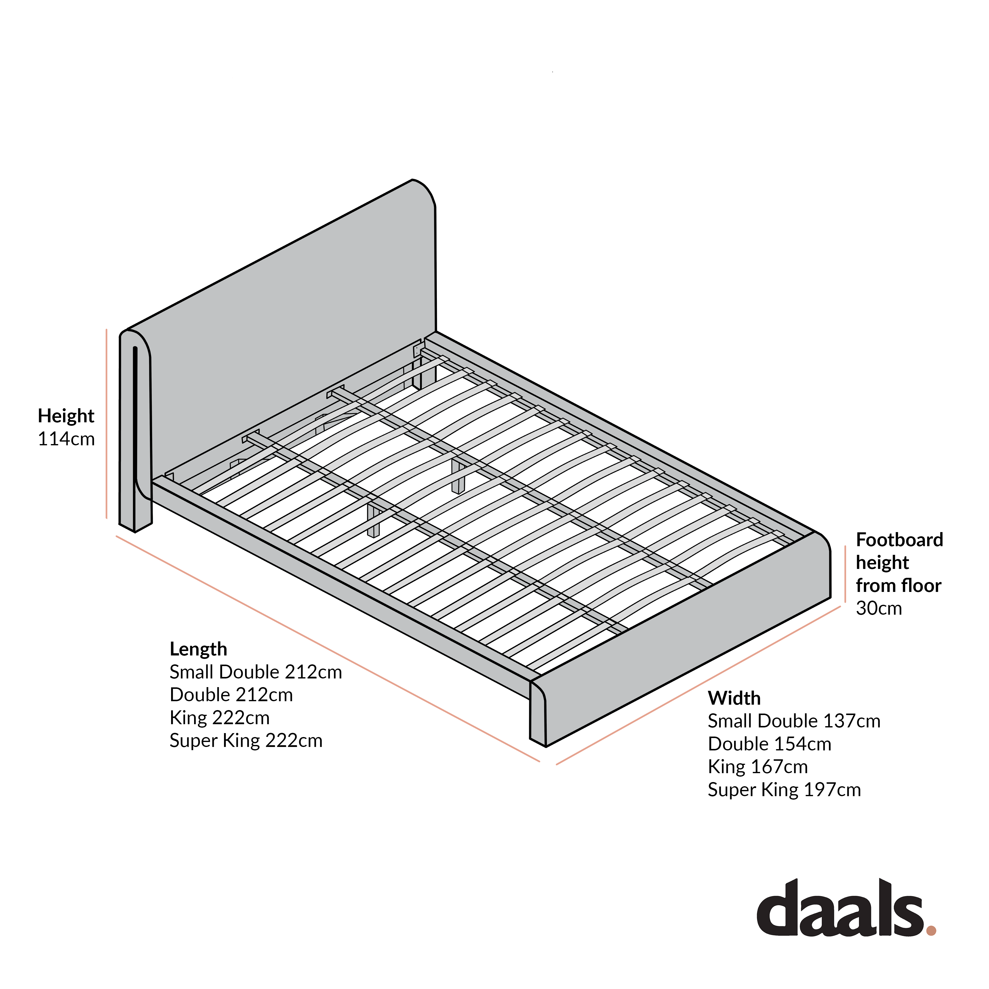 Hampstead Taupe Boucle Curved Bed | daals