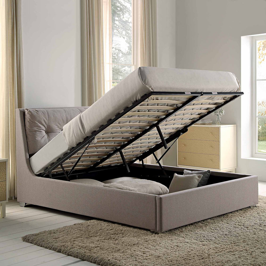 Hadley Stone Fabric Ottoman Storage Bed | daals