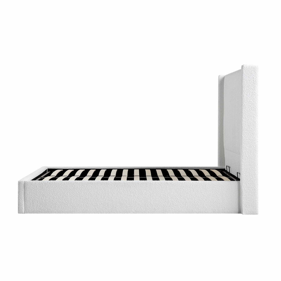 Wilton White Boucle Ottoman Storage Bed | daals