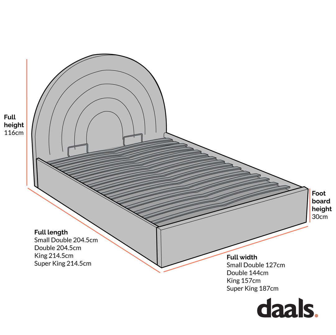 Archer Rust Velvet Ottoman Storage Bed | daals