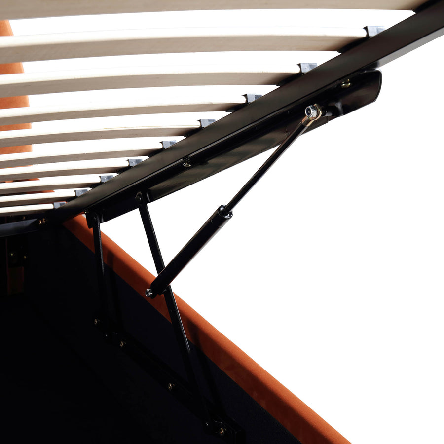 Archer Rust Velvet Ottoman Storage Bed | daals