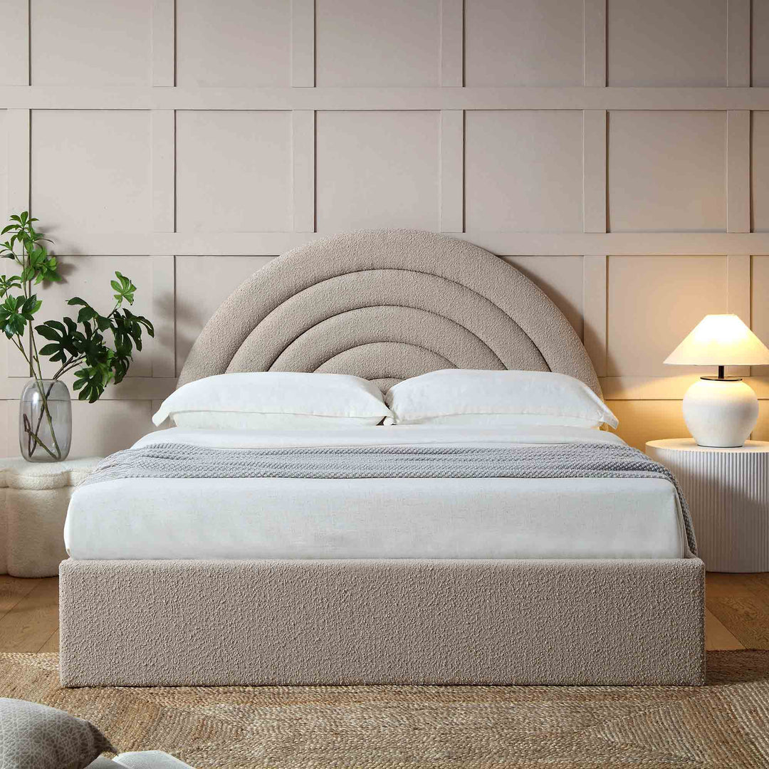 Archer Taupe Boucle Ottoman Storage Bed | daals