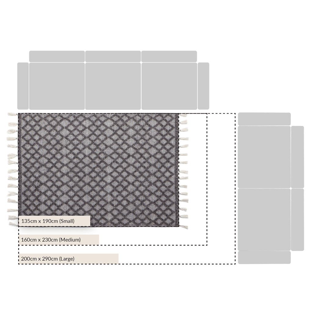 Avanti Handwoven Warm Grey Diamond Bobble Wool Rug | daals