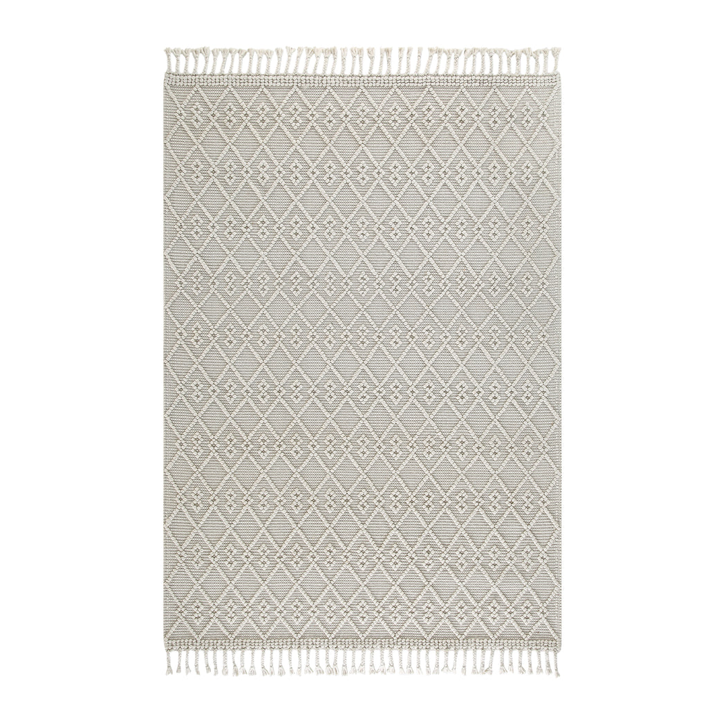 Avanti Handwoven Cream Bobble Wool Rug | daals