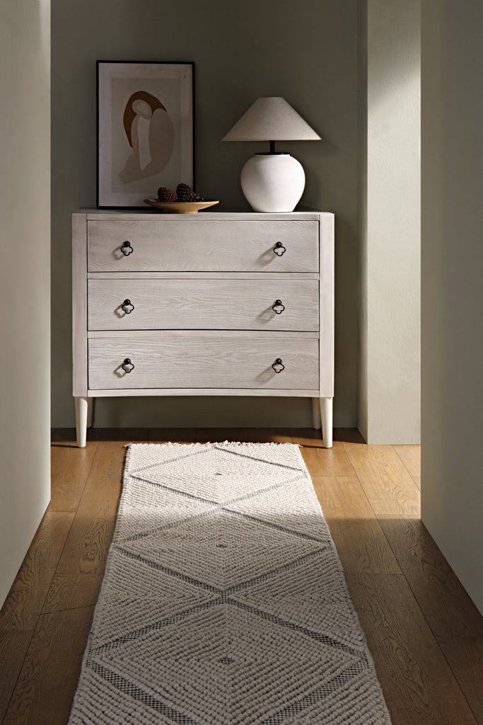 Avanti Handwoven Salt and Pepper Diamond Bobble Wool Runner | daals