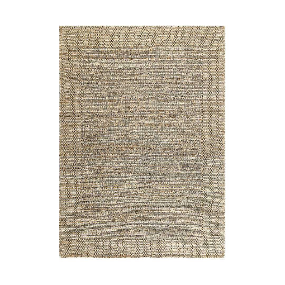 Cambria Wool and Jute Handwoven Patterned Rectangular Rug | daals