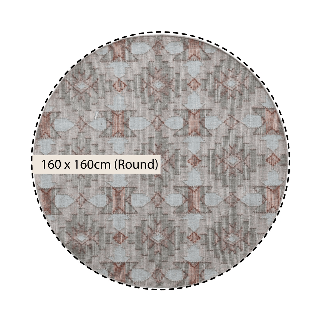 Yasmin Kilim Pink Handwoven Wool & Jute Round Rug | daals