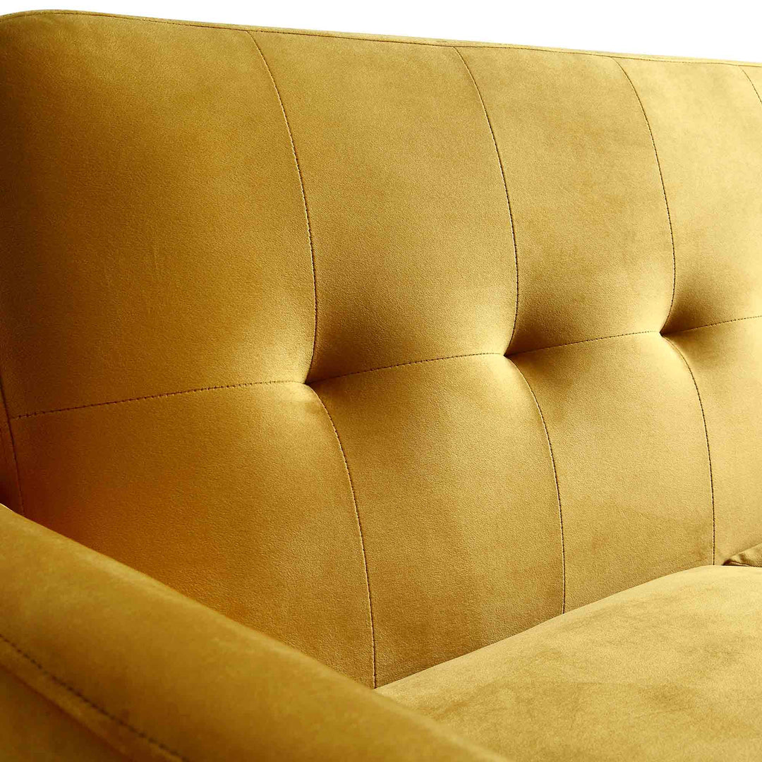 Clarence 2-Seater Sofa in Mustard Yellow Velvet | daals