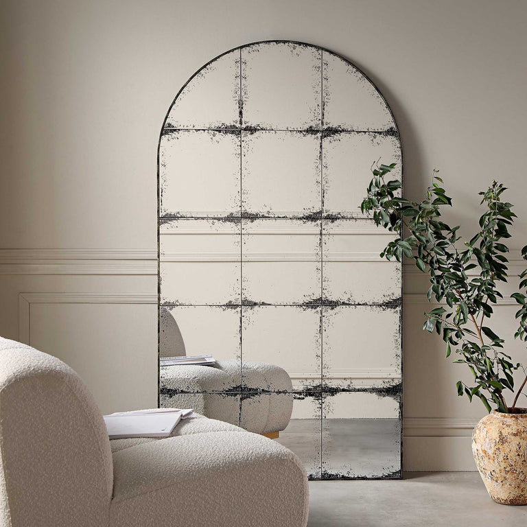 Bibury Antiqued Full Length Mirror Arched 180 x 100 cm | daals